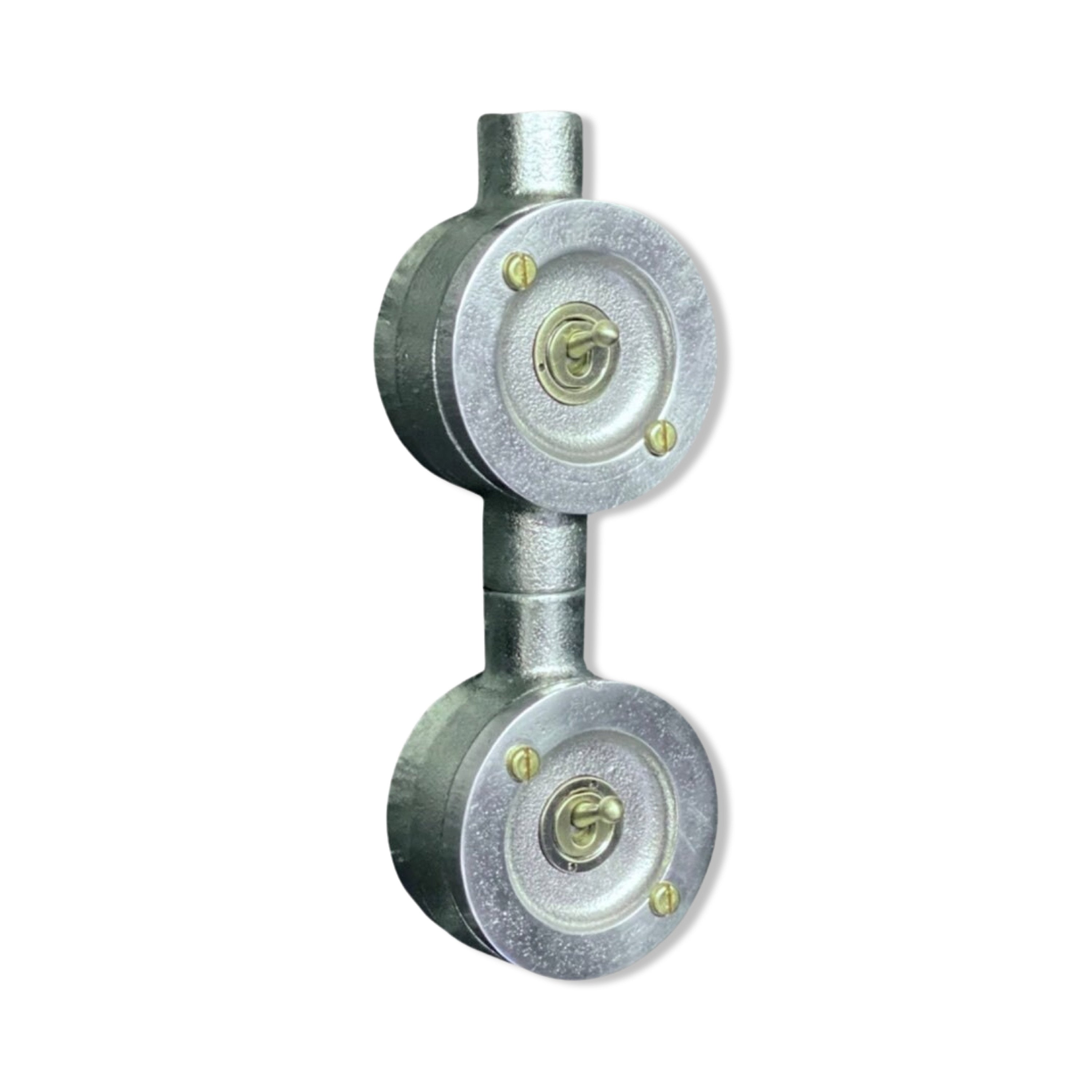 Double Gang Solid Cast Conduit Metal Light Switch Industrial 2 Way - B ...